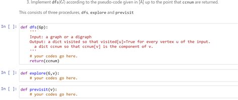 3 Implement Dfs G According To The Pseudo Code Chegg