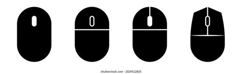 Computer Mouse Icons Vector Left Right Stock Vector Royalty Free