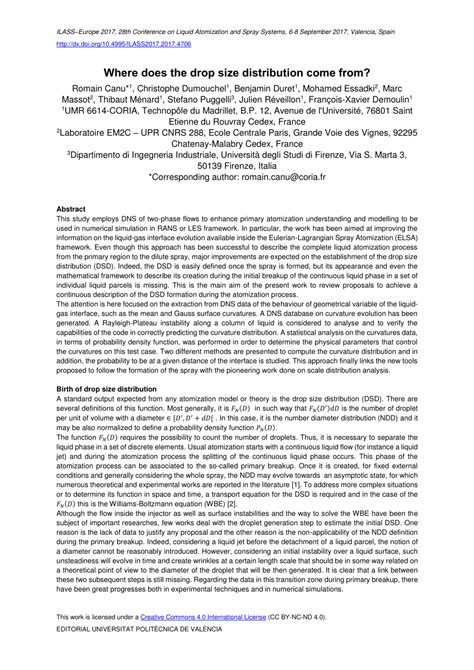 Pdf Where Does The Drop Size Distribution Come From