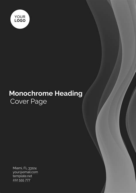 Monochrome Heading Cover Page Template Edit Online And Download Example