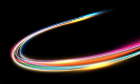 Abstract Color Light Motion Speed Curve Dynamic On Black Design Modern Futuristic Technology