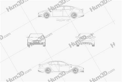 Tesla Model S Brabus 2020 Blueprint 3dmodels