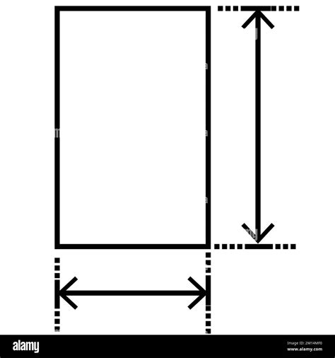 Height And Width Icon On White Background Area Or Size Sign Dimension Symbol Flat Style Stock