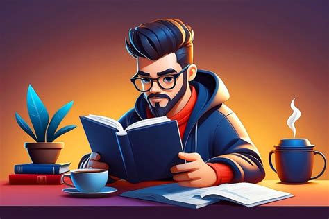 3d programmer book and coffee vector illustration developer hacker