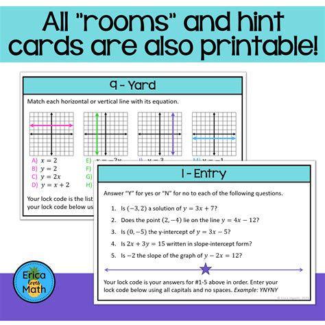 Linear Equations Escape Room Activity Digital And Printable Made By Teachers