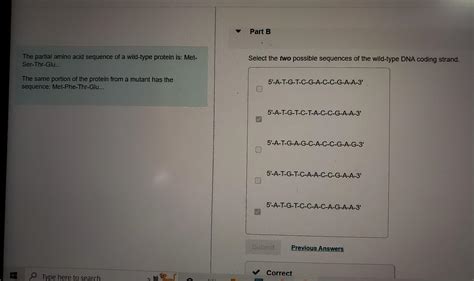 Solved The Partial Amino Acid Sequence Of A Wild Type