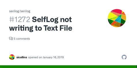 Selflog Not Writing To Text File · Issue 1272 · Serilogserilog · Github