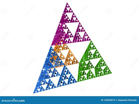 sierpinski triangle evolution steps cartoon vector