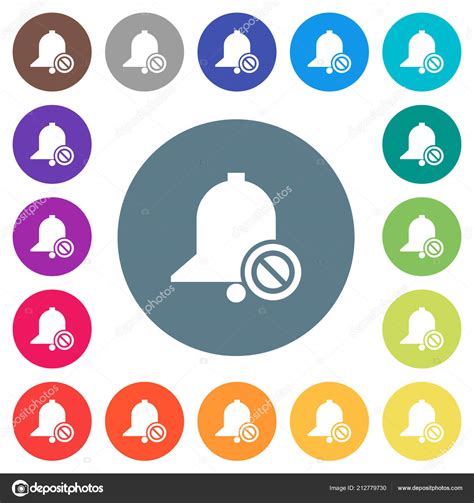 Disable Reminder Flat White Icons Color Backgrounds Background Color Variations Stock Vector By