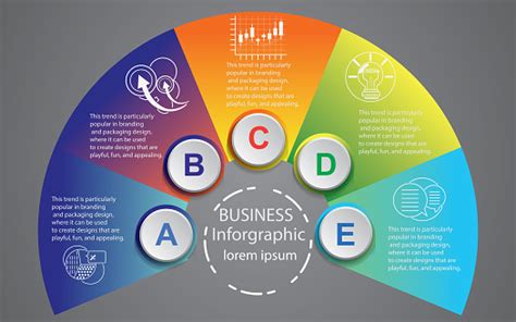 5 비즈니스 서클 템플릿 그래픽 템플릿 인포 그래픽 디자인 레이아웃 기능 디자인 다이어그램 순서도 웹 디자인 배너 개념에 대한 스톡 벡터 아트 및 기타 이미지 Istock