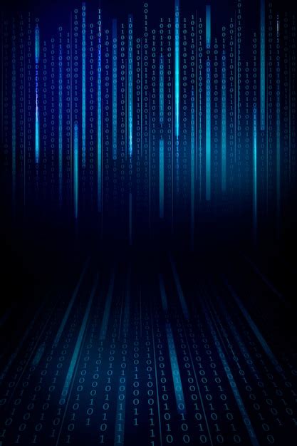 Premium Vector Design Elements Binary Computer Code Halftone Pattern Dark Background Vector