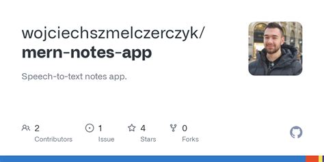 Github Wojciechszmelczerczykmern Notes App Speech To Text Notes App
