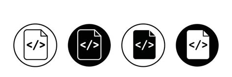 Html Script Icon Set Code Tag And Web Programming Vector Image