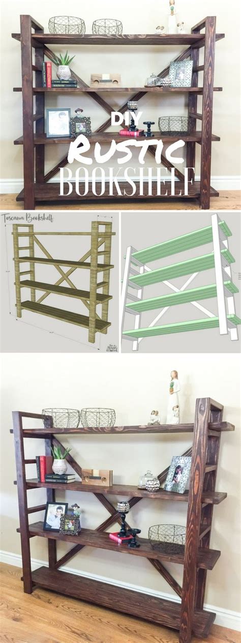 15 Diy Rustic Bookshelf