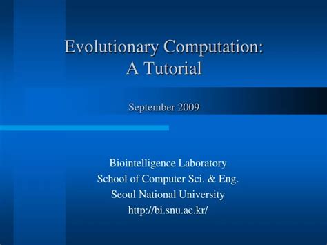 Ppt Evolutionary Computation Tutorial Powerpoint Presentation Free