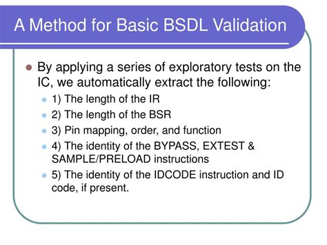 Ppt Bsdl Validation Powerpoint Presentation Free Download Id 3782308