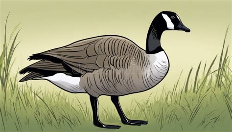 A Cartoon Drawing Of A Canadian Goose Stock Illustration Illustration
