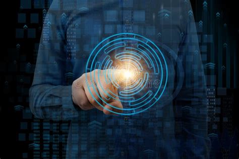 Human Hand Touching The Digital Data Network Connection Screen Artificial Intelligence Science