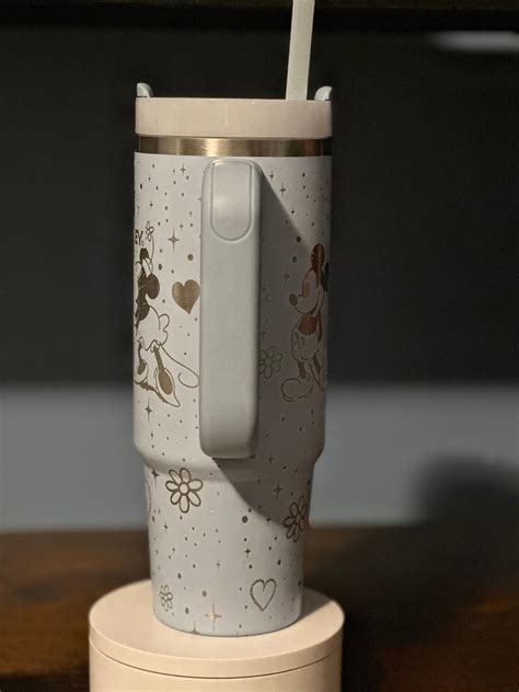 Stanley Brand Ounce Steam Punk Mickey Mouse Minnie Mouse Disney Full Wrap Laser Engraved