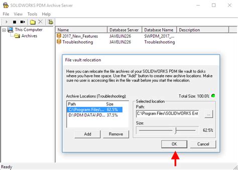 Relocating Solidworks Pdm Archive Folders Step By Step Instructions