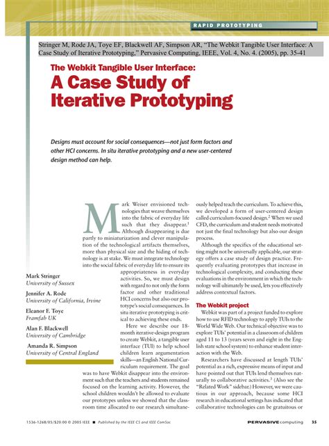 Pdf The Webkit Tangible User Interface A Case Study Of Iterative