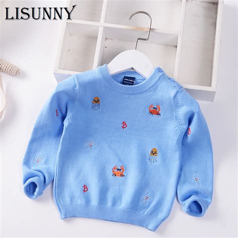 Badu Bg Пуловер за момчета Карикатура с бродерия Детски плетени пуловери Дрехи за есен 2023 г