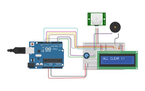 Circuit Design Tugas Pir Sensor Tinkercad