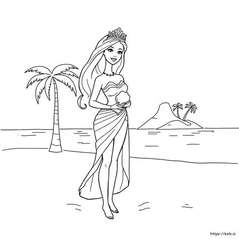 Barbie As The Island Princess Coloring Pages