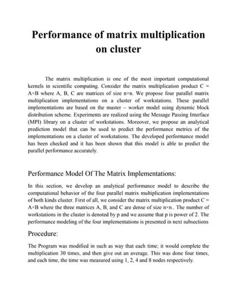 Matrix Multiplication Graph Pdf