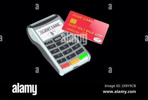 POS Terminal With Credit Card Payment Processing Animation Seamlessly Loopable D Rendering