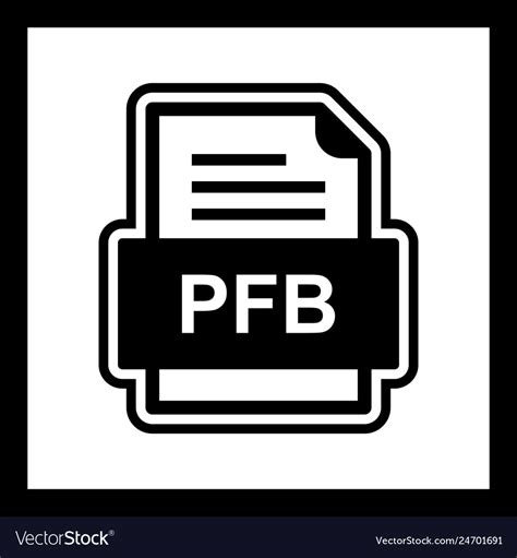 pfb file document icon royalty free vector image