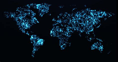 Appearance Of The World Map Abstract Futuristic Digital Plexus Background Communication