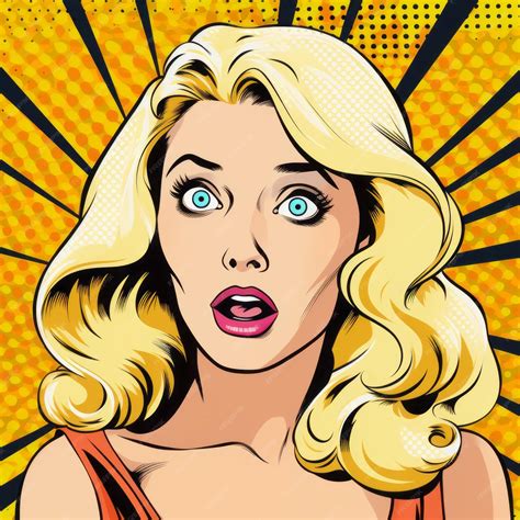 Premium Photo Blonde Woman With Surprised Face A Pop Culture Art