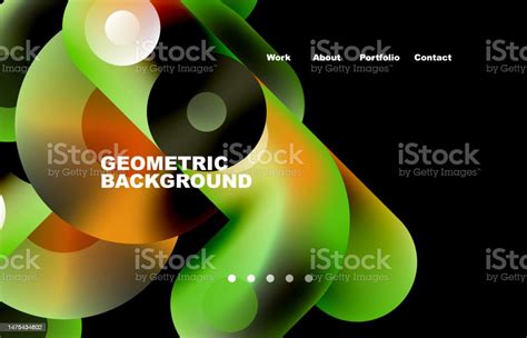 웹 사이트 방문 페이지 추상적 인 기하학적 배경 원과 둥근 모양 웹 사이트 또는 모바일 앱 배경 화면용 웹 페이지 추상적인에 대한 스톡 벡터 아트 및 기타 이미지 Istock