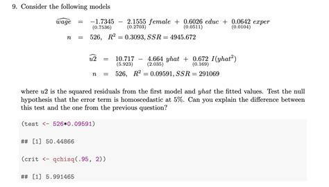 Consider The Following Models Chegg Com
