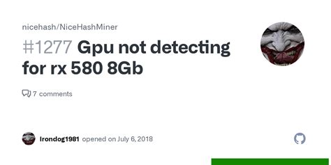 Gpu Not Detecting For Rx 580 8gb · Issue 1277 · Nicehashnicehashminer · Github