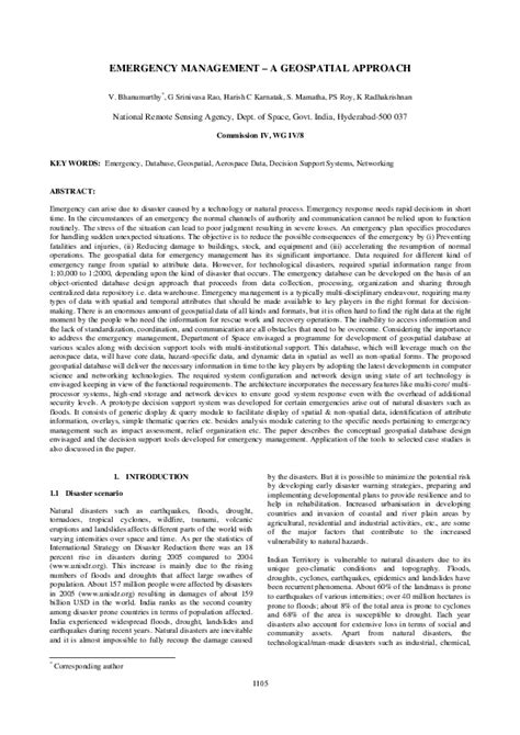 Pdf Emergency Management A Geospatial Approach