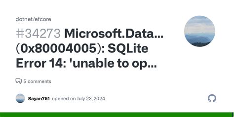 Microsoftdatasqlitesqliteexception 0x80004005 Sqlite Error 14 Unable To Open Database