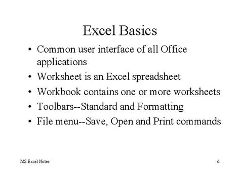 Microsoft Excel Notes Part Introduction To Microsoft
