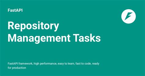 Repository Management Tasks FastAPI