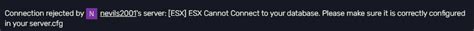 Esx Cannot Connect To Your Database Please Make Sure It Is Correctly