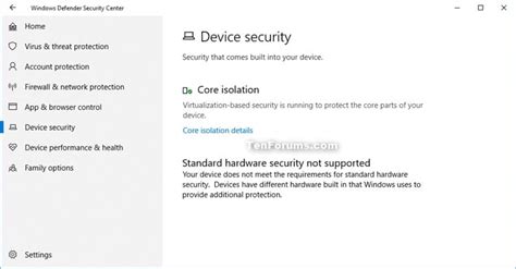 Hide Device Security In Windows Security In Windows 10 Tutorials