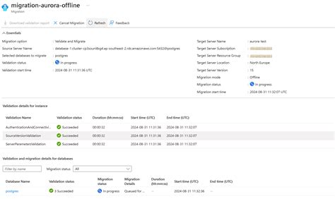 Migrate From Amazon Aurora Offline By Using The Migration Service