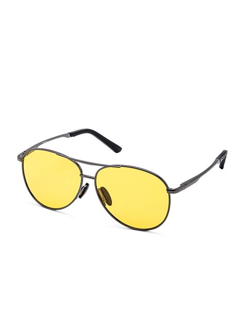 Buy Intellilens Unisex Yellow Lens And Yellow Aviator Sunglasses With