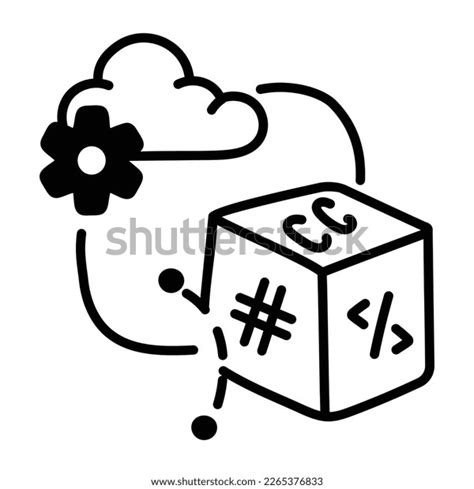 Code Implementation Concept Icon Sketchy Style Stock Vector Royalty