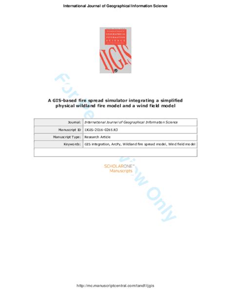 Pdf A Gis Based Fire Spread Simulator Integrating A Simplified Physical Wildland Fire Model