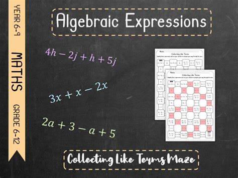Algebraic Expressions Collecting Like Terms Maze Teaching Resources