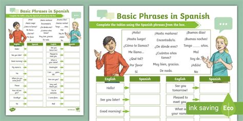 Spanish Basic Phrases Activity Sheet Teacher Made
