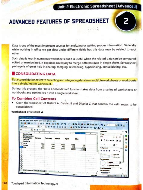Advanced Features Of Spreadsheet Pdf