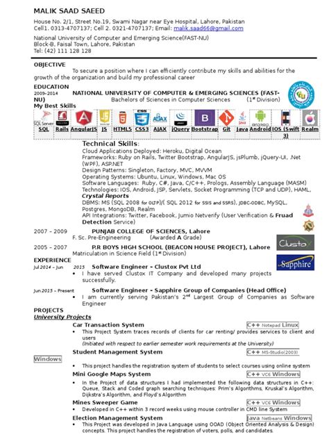 Software Engineer Malik Saad Saeed Pdf Java Programming Language Compiler